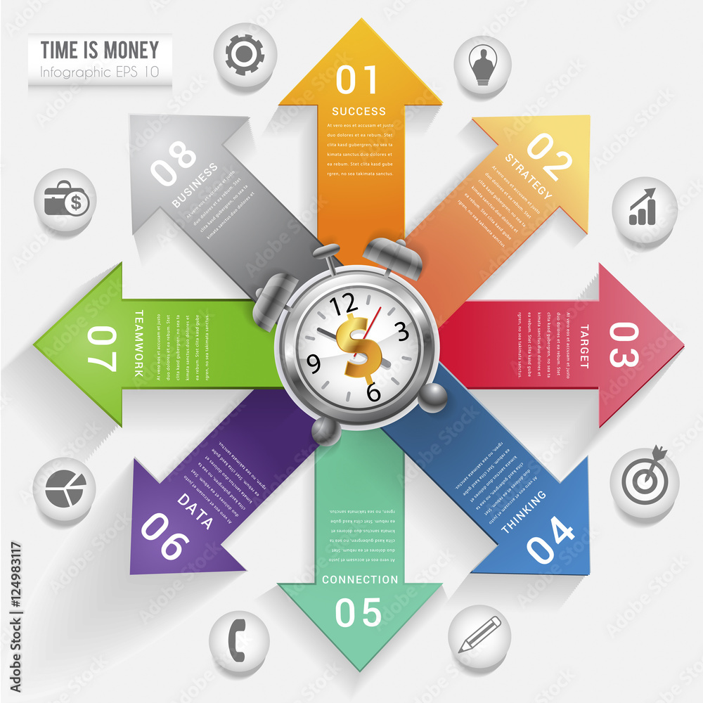 Time management, infographic design and elelment. Stock Vector | Adobe ...