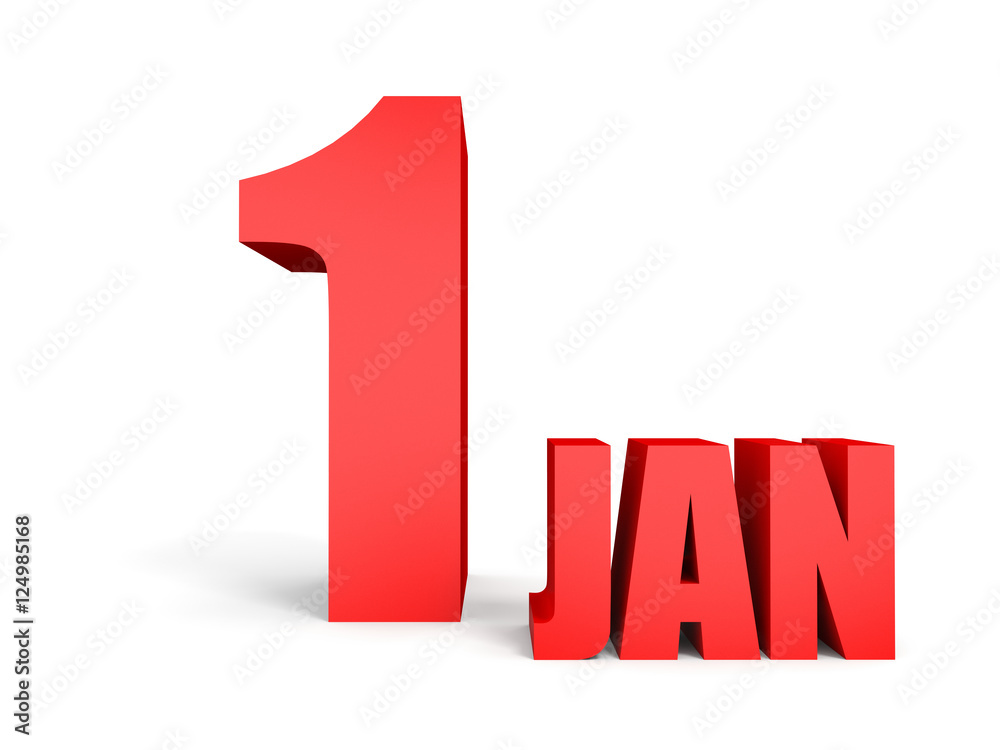 January 1. Text on white background. Stock Illustration | Adobe Stock