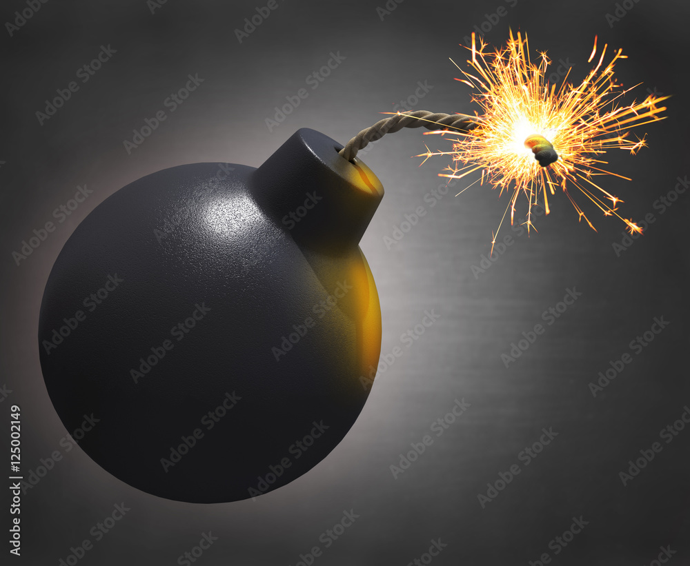 Old bomb ignited Stock Illustration | Adobe Stock