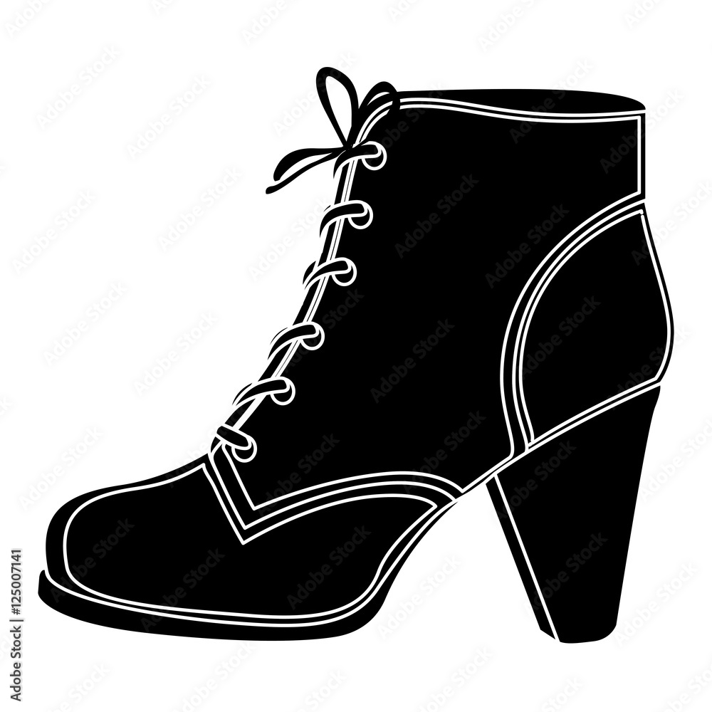 high heel boot shoe icon image vector illustration design Stock Vector ...