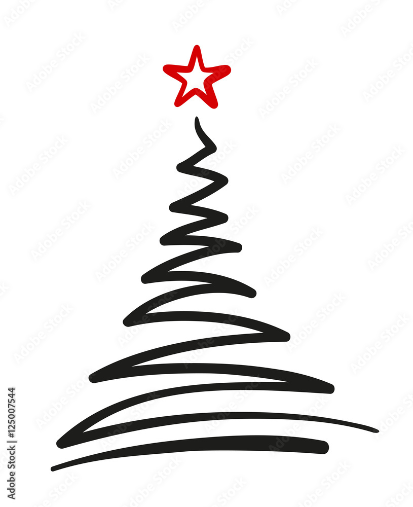 christmas tree scribble Stock Vector | Adobe Stock