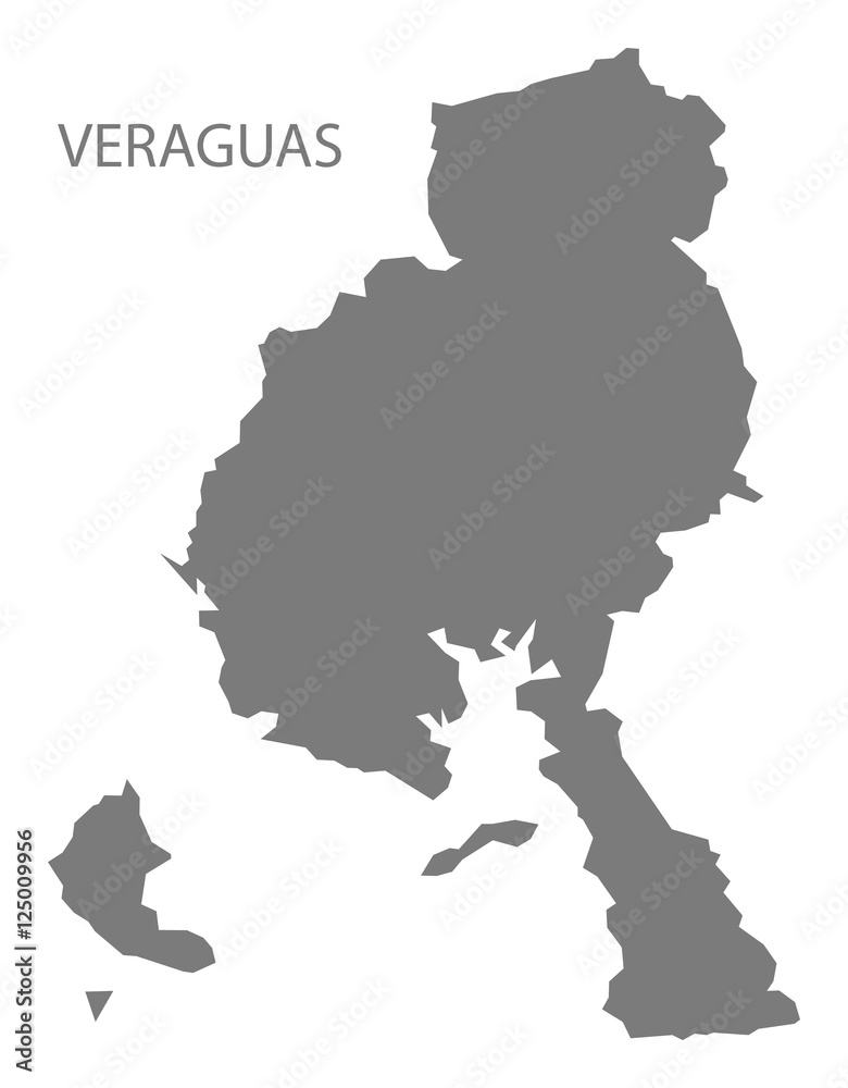Veraguas Panama Map grey Stock Illustration | Adobe Stock