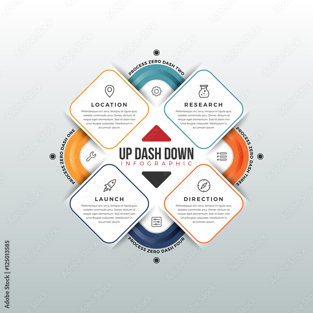 Up Dash Down Infographic Stock Vector | Adobe Stock
