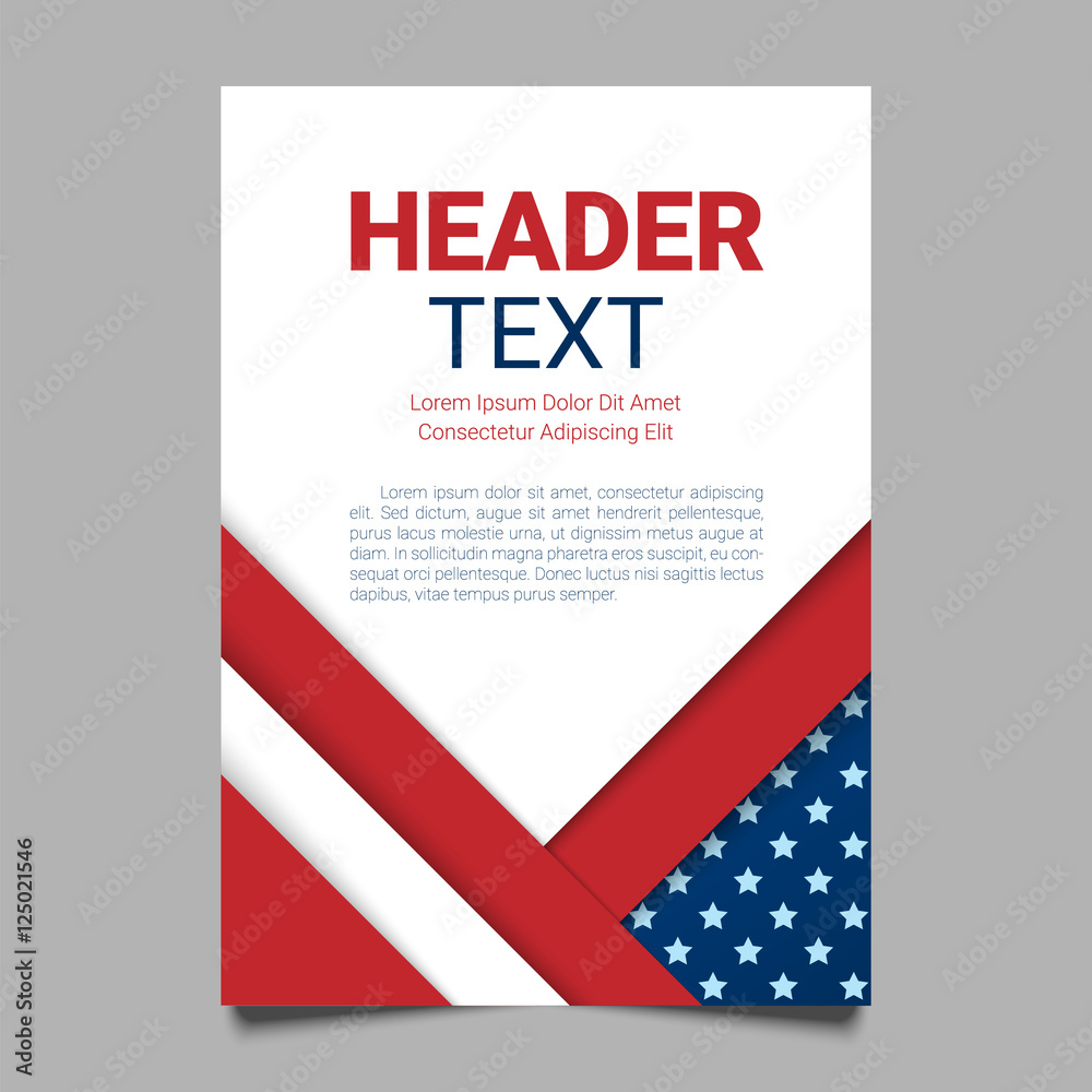 USA patriotic background. Vector illustration with text, stripes and ...