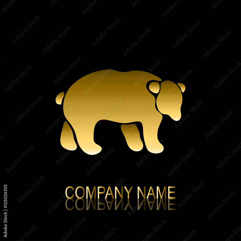 golden bear symbol Stock Vector | Adobe Stock
