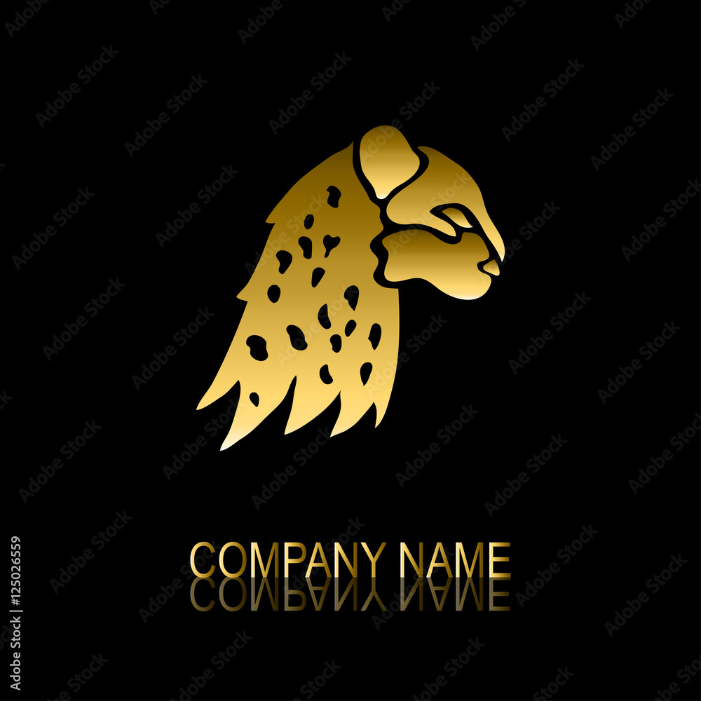 golden leopard symbol Stock Vector | Adobe Stock
