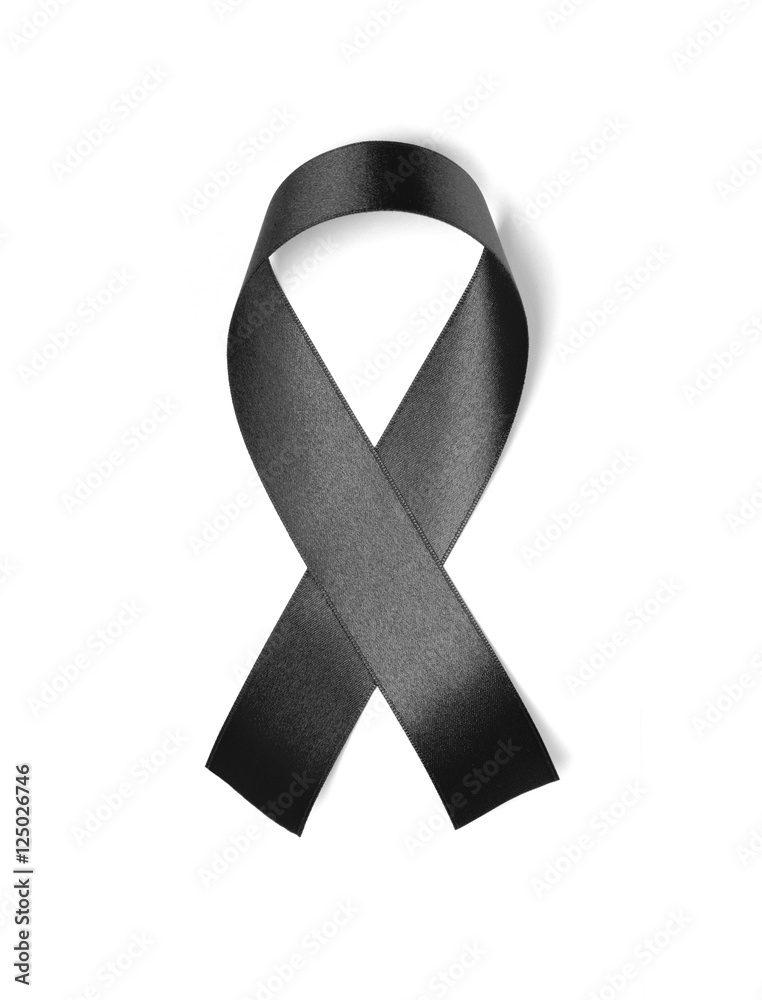 Black ribbon isolated on white background Stock Photo | Adobe Stock