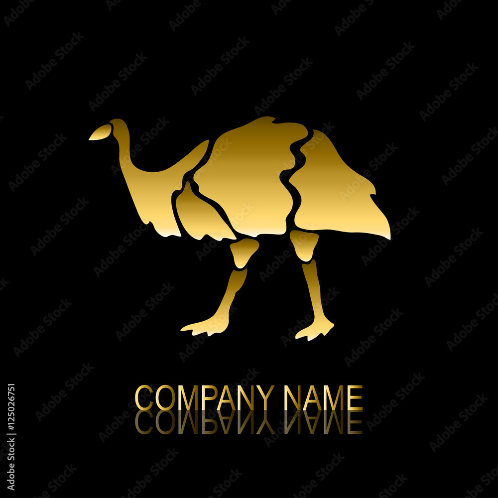 golden emu symbol Stock Vector | Adobe Stock
