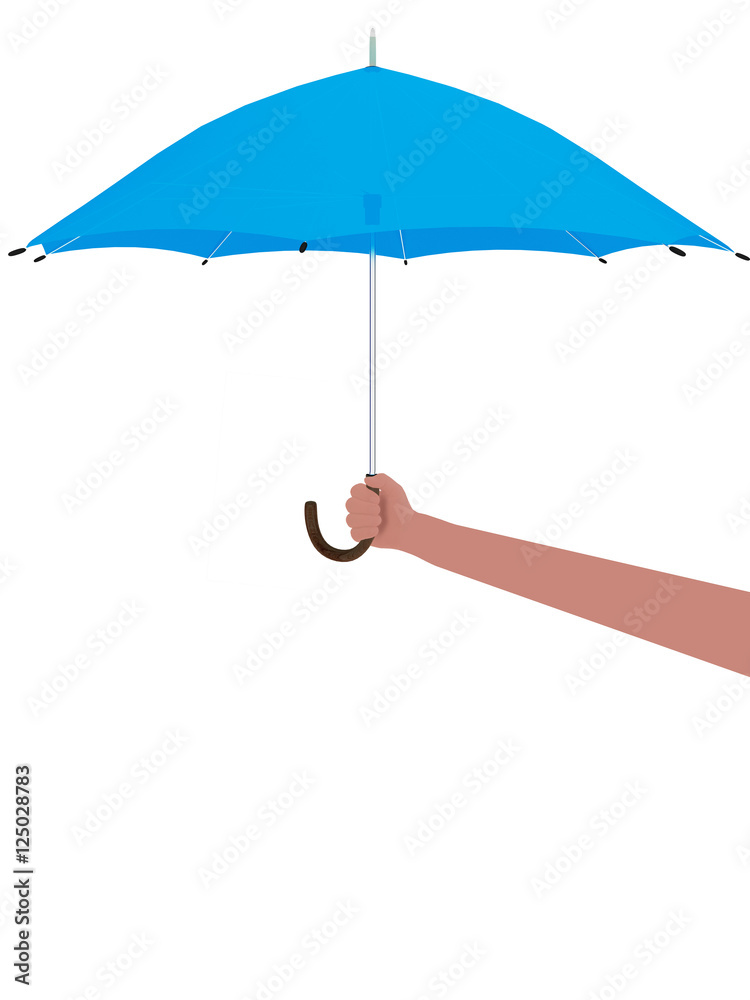 Hand holding umbrella Stock Illustration | Adobe Stock