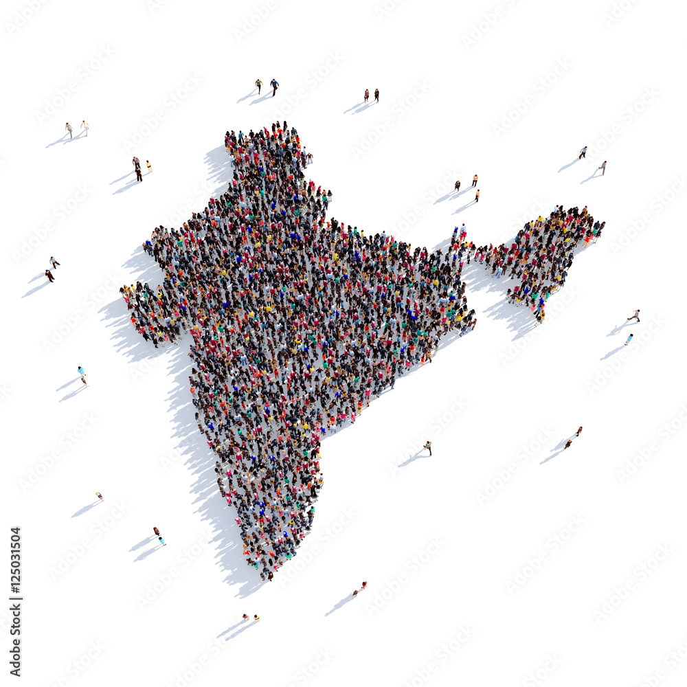 people group shape map India Stock Illustration | Adobe Stock