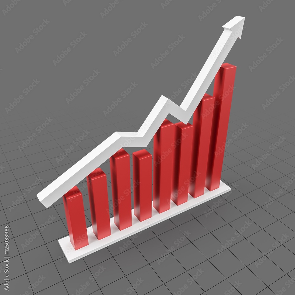 Rising Arrow Chart Symbol Stock 3D asset | Adobe Stock