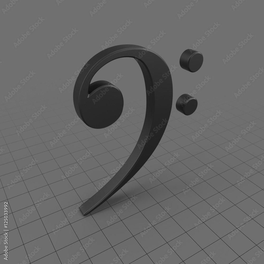 Clef Bass Symbol Stock 3D asset | Adobe Stock