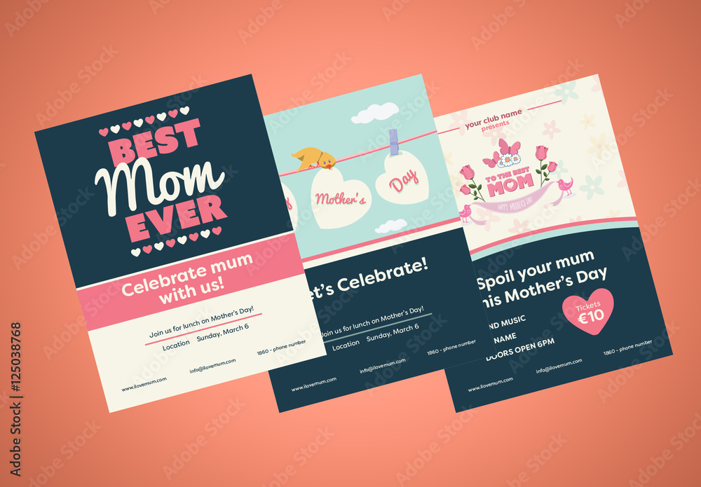 Mother's Day Posters Stock Template | Adobe Stock