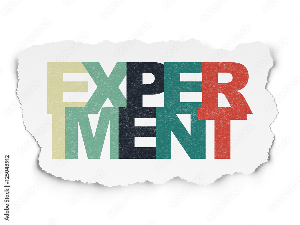 Science concept: Experiment on Torn Paper background Stock Illustration ...