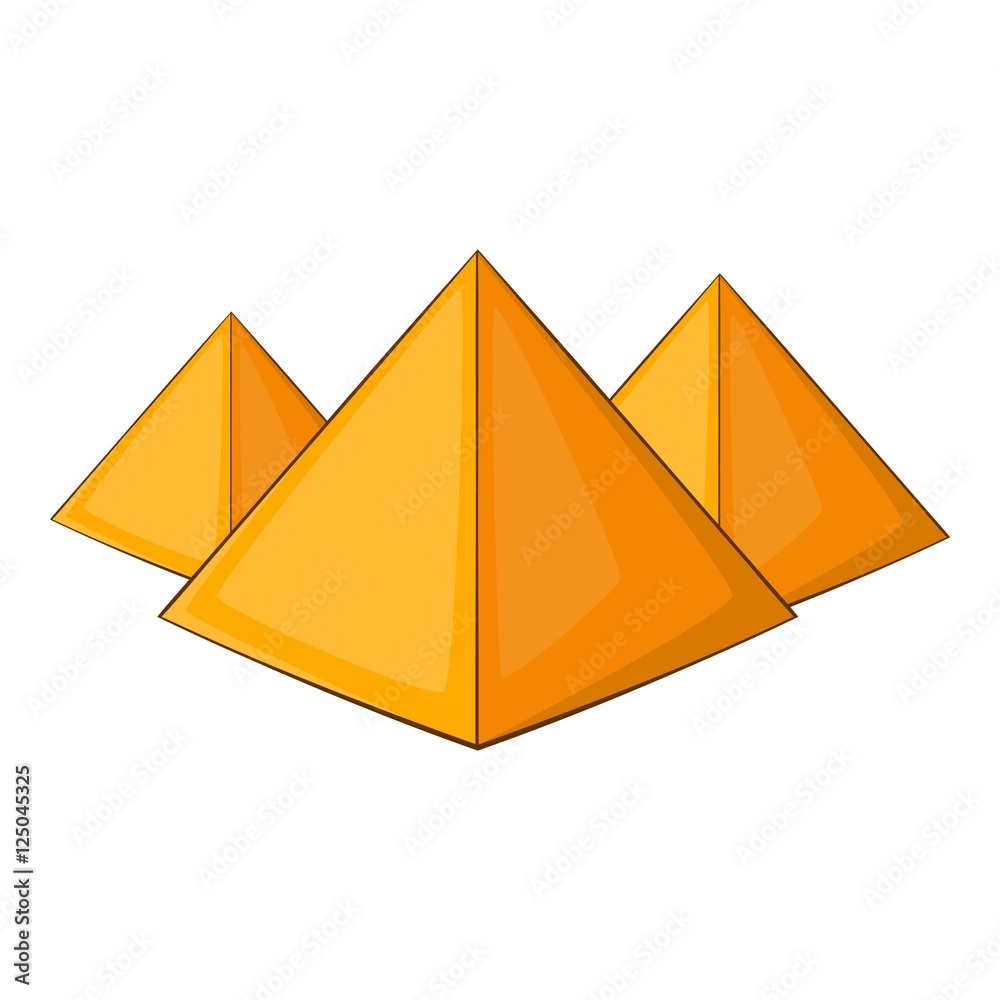 Egyptian pyramids icon. Cartoon illustration of pyramids vector icon ...