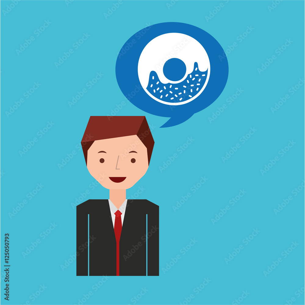 cartoon man donut dessert design icon vector illustration Stock Vector ...