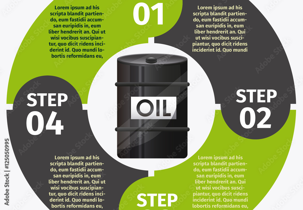 Circle Element Oil Energy Infographic with Barrel Icon 1 Stock Template ...