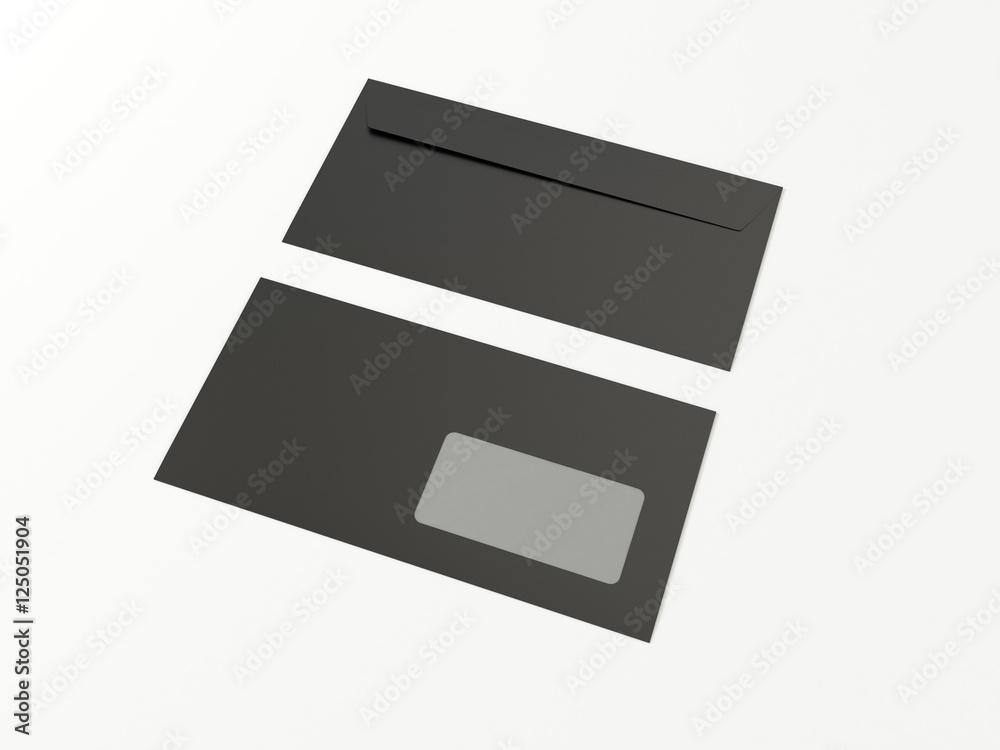 Post envelope cover and back side isolated on white background. Branded ...