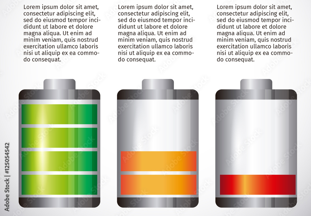 Battery Icons with Editable Text Stock Template | Adobe Stock