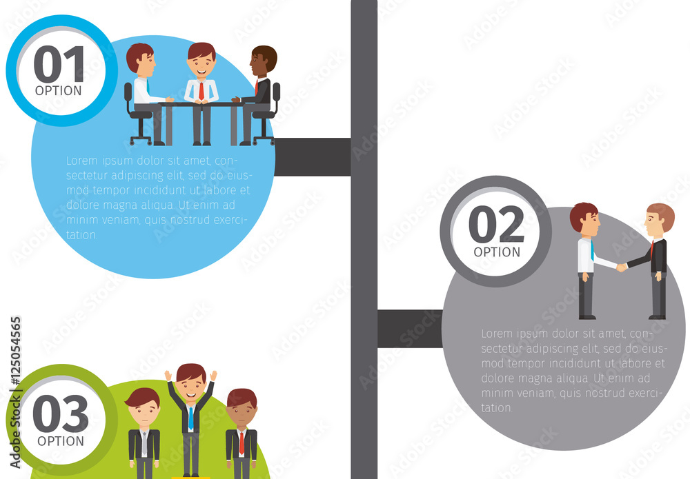 Businessmen Process Infographic with Editable Text Stock Template ...
