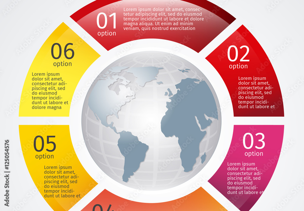 Circular Stages and Planet Infographic with Editable Text Stock ...