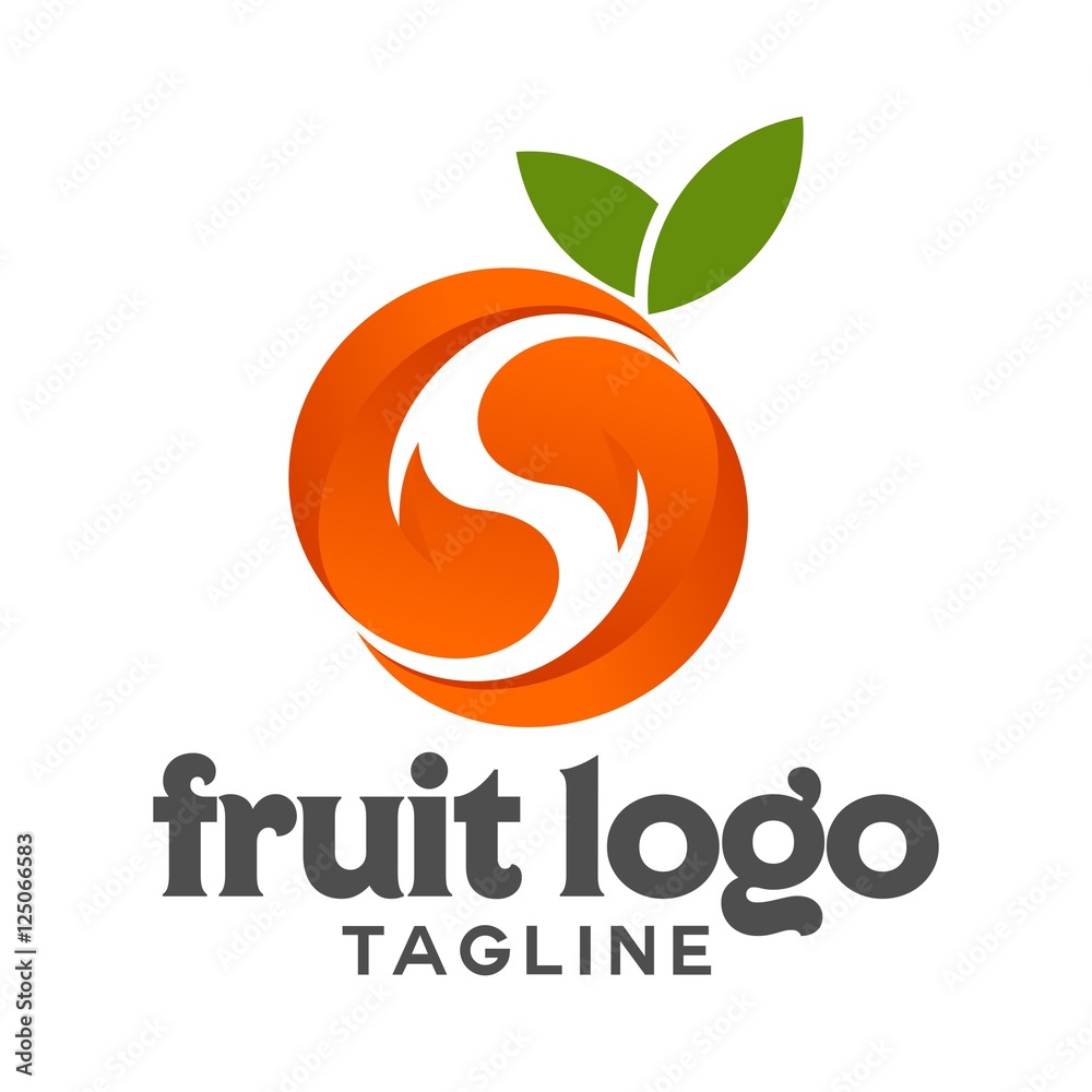 fruit vector logo Stock Vector | Adobe Stock