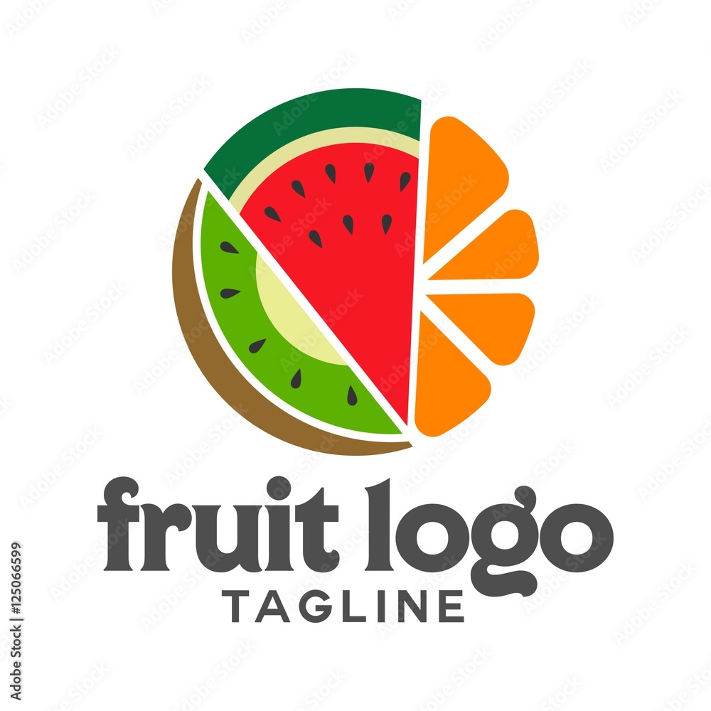 fruit vector logo Stock Vector | Adobe Stock
