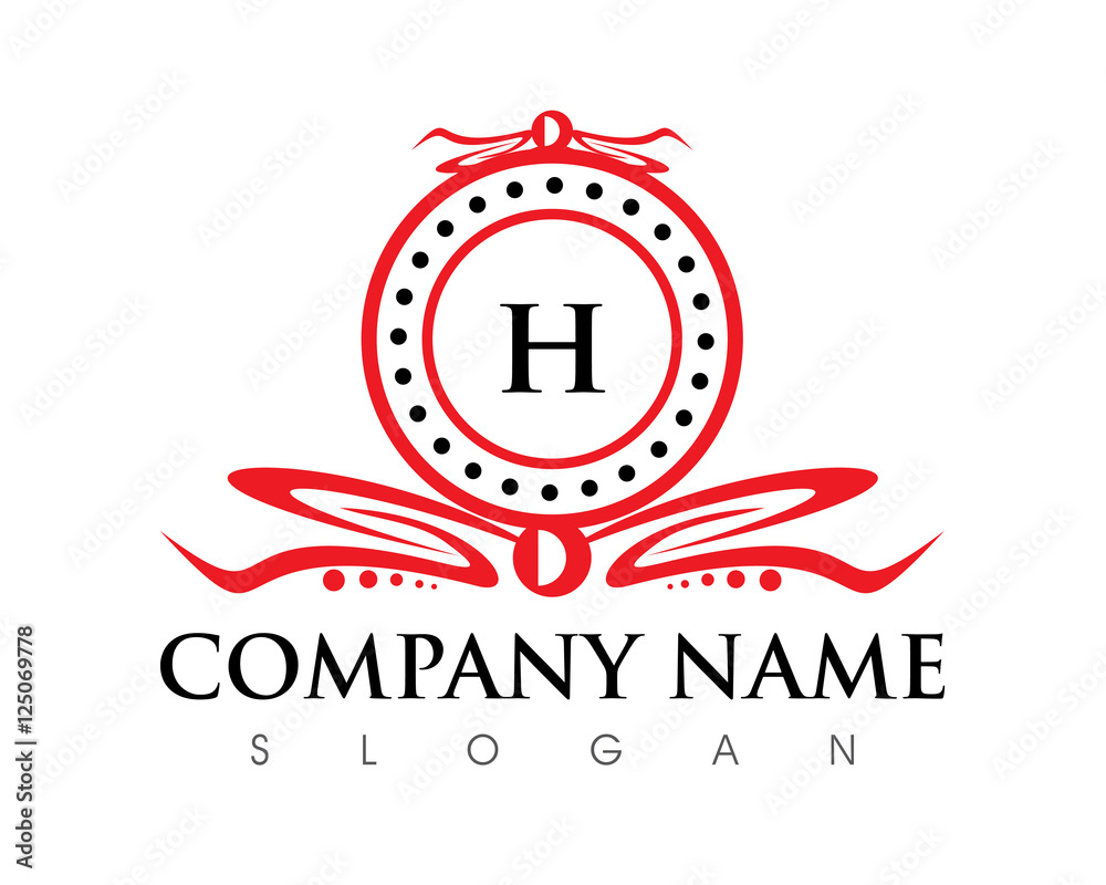 H Letter Royal Logo Stock Vector | Adobe Stock