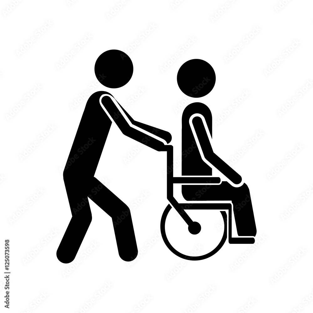 person in wheelchair icon image vector illustration design Stock Vector ...