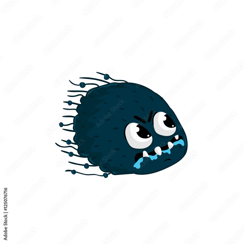 Cartoon virus character isolated vector illustration on white ...