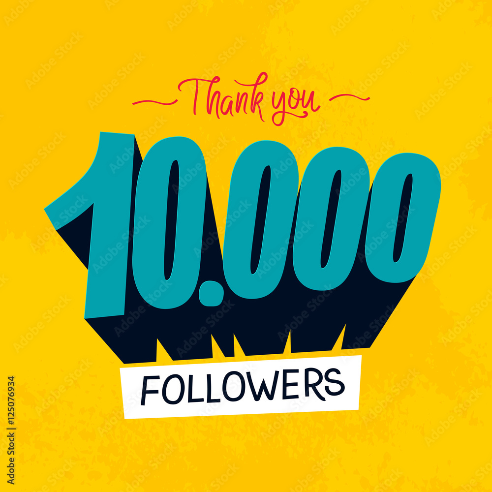 Vector thanks design template for network friends and followers. Thank ...