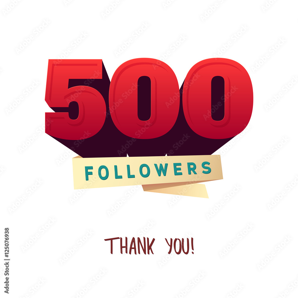 Vector thanks design template for network friends and followers. Thank ...