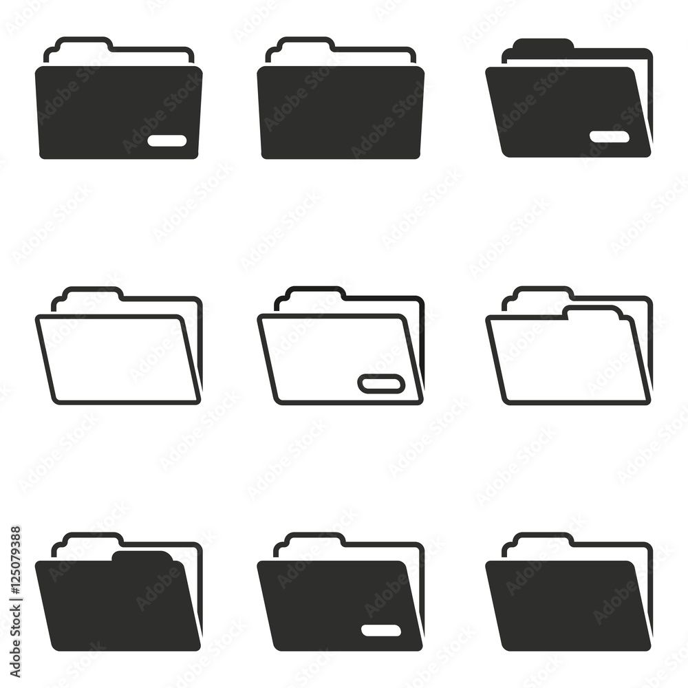 Folder icon set. Stock Vector | Adobe Stock