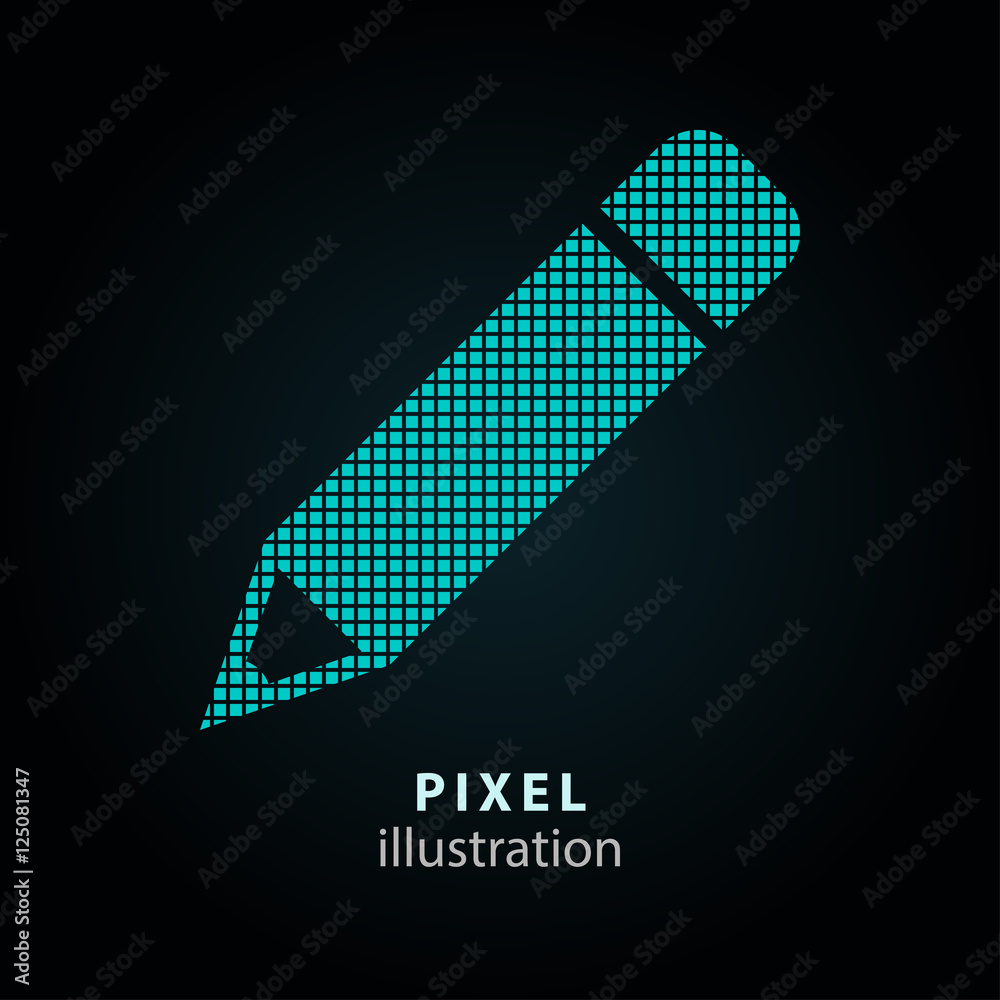 Pen - pixel illustration. Stock Vector | Adobe Stock