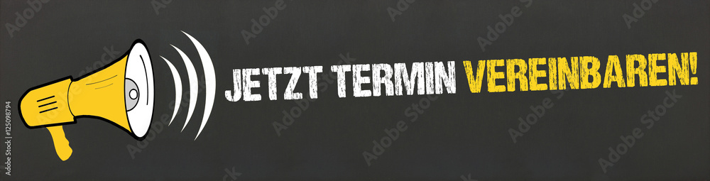 Jetzt Termin vereinbaren! Megafon Stock Illustration | Adobe Stock