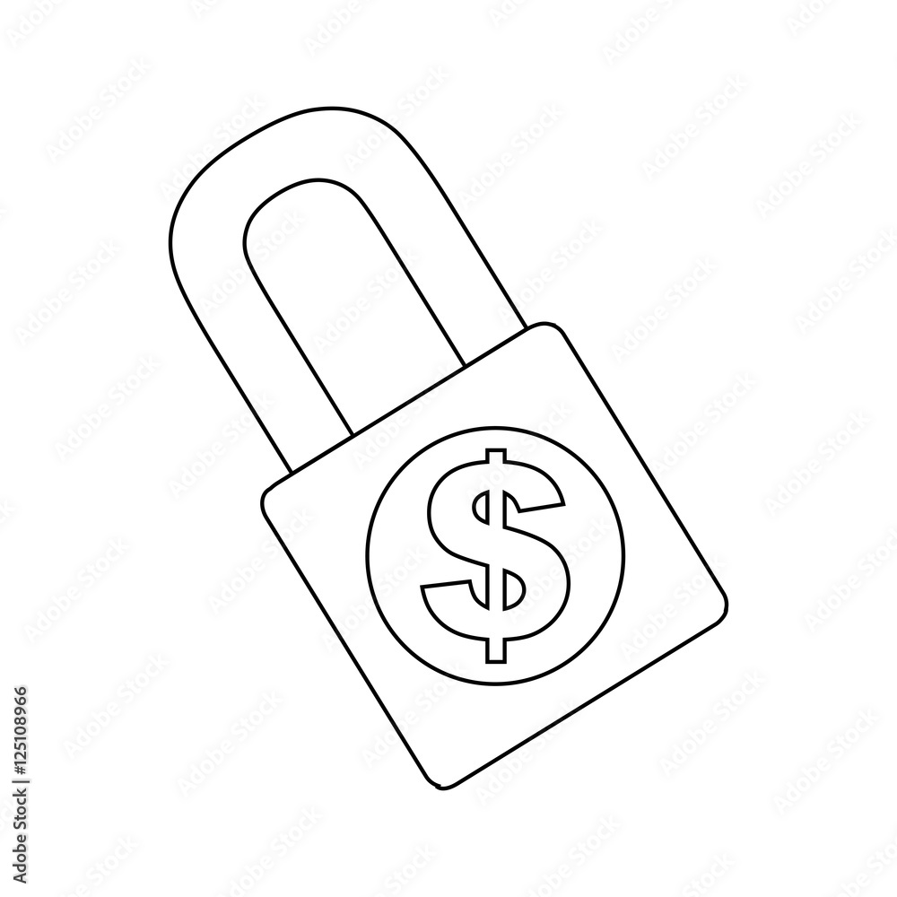 safety lock cash money icon image vector illustration design Stock ...
