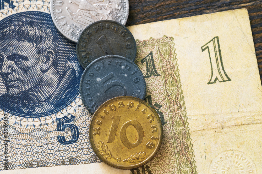 Money of nazi Germany during the Second World War.. Stock Photo | Adobe ...