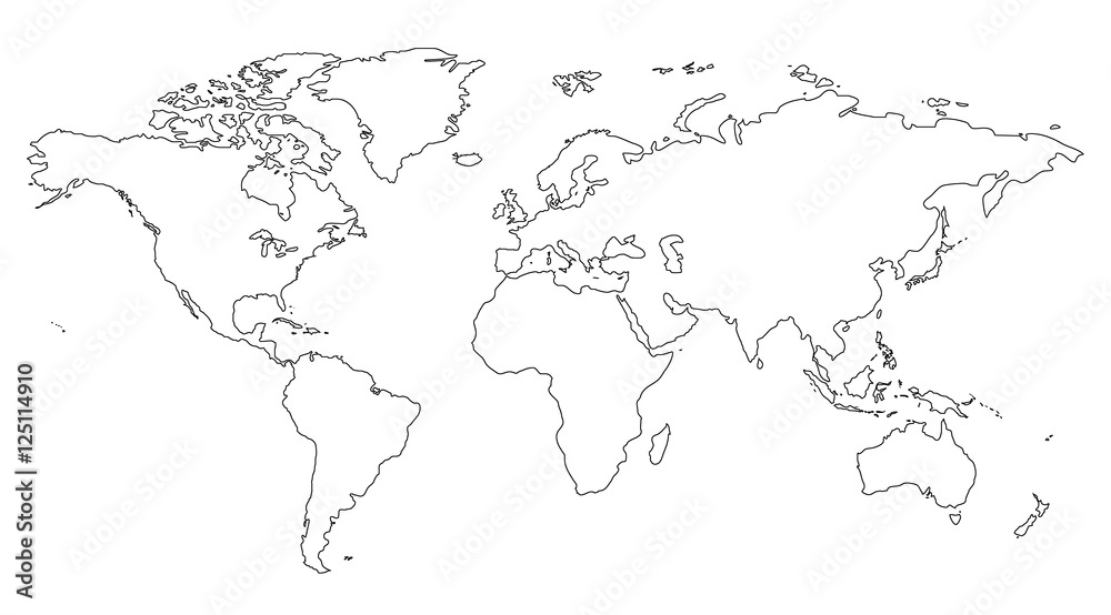 Fototapeta mapa świata dla dzieci Similar world map blank for ...