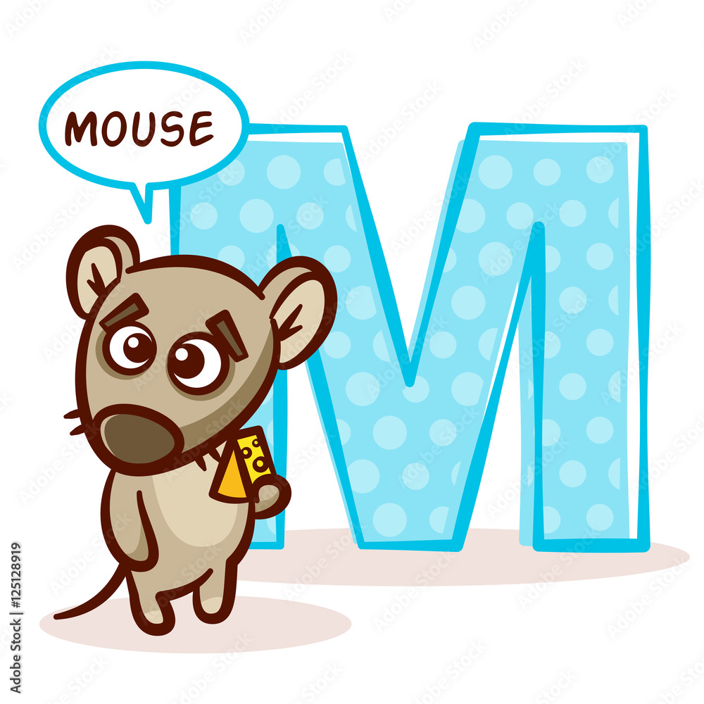 ABC ZOO Alphabet Letter M Mouse Stock Vector | Adobe Stock