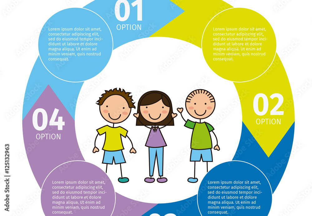Colorful Circular Children Education Infographic Template Stock ...