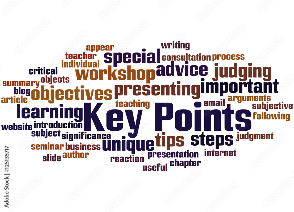 Key Points, word cloud concept 8 Stock Illustration | Adobe Stock