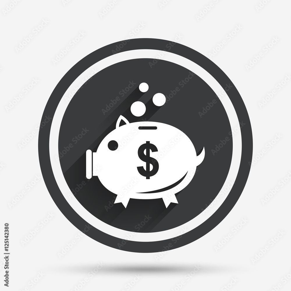 Piggy bank sign icon. Moneybox symbol. Stock Vector | Adobe Stock