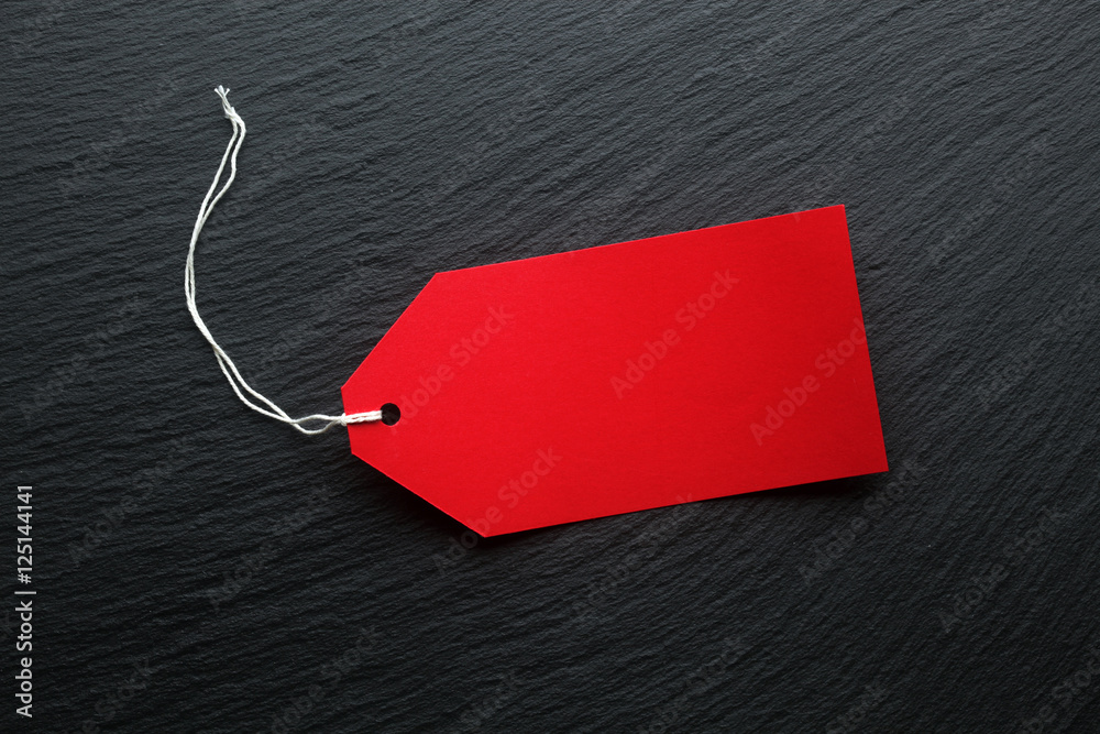 Blank price tags on dark background Stock Photo | Adobe Stock