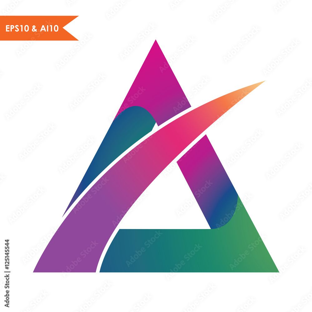 triangle letter a logo Stock Vector | Adobe Stock