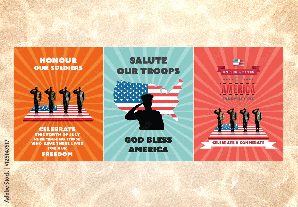 American Posters Set Stock Template | Adobe Stock
