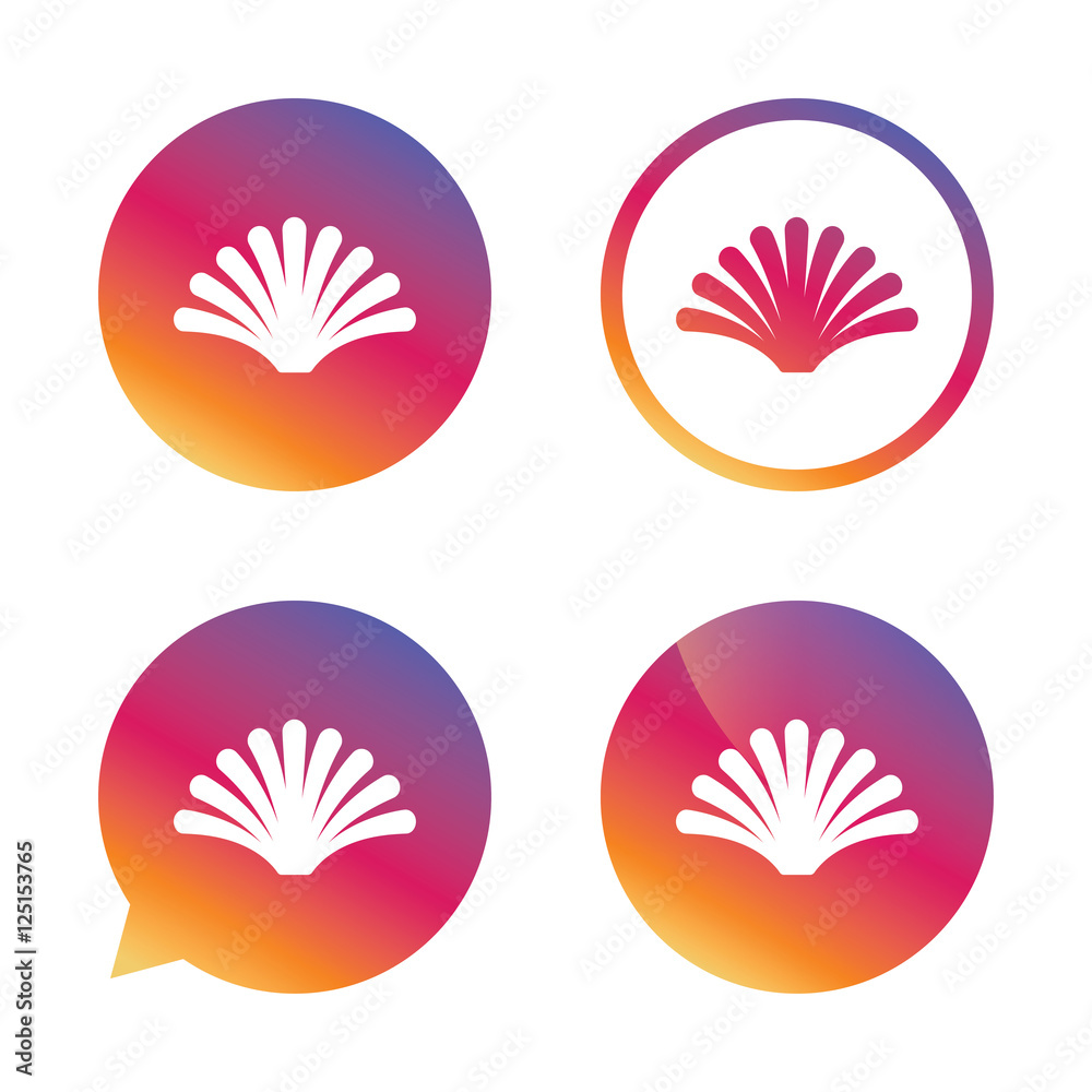 Sea shell sign icon. Conch symbol. Travel icon. Stock Vector | Adobe Stock