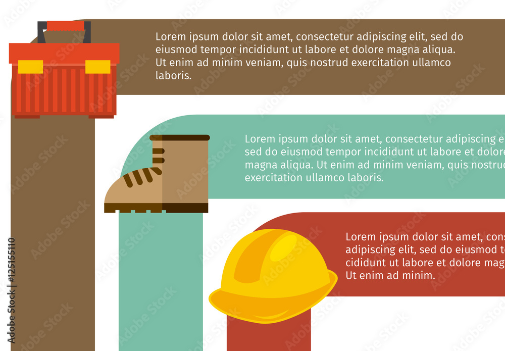 Construction Infographic with Equipment and Tool Icons 1 Stock Template ...