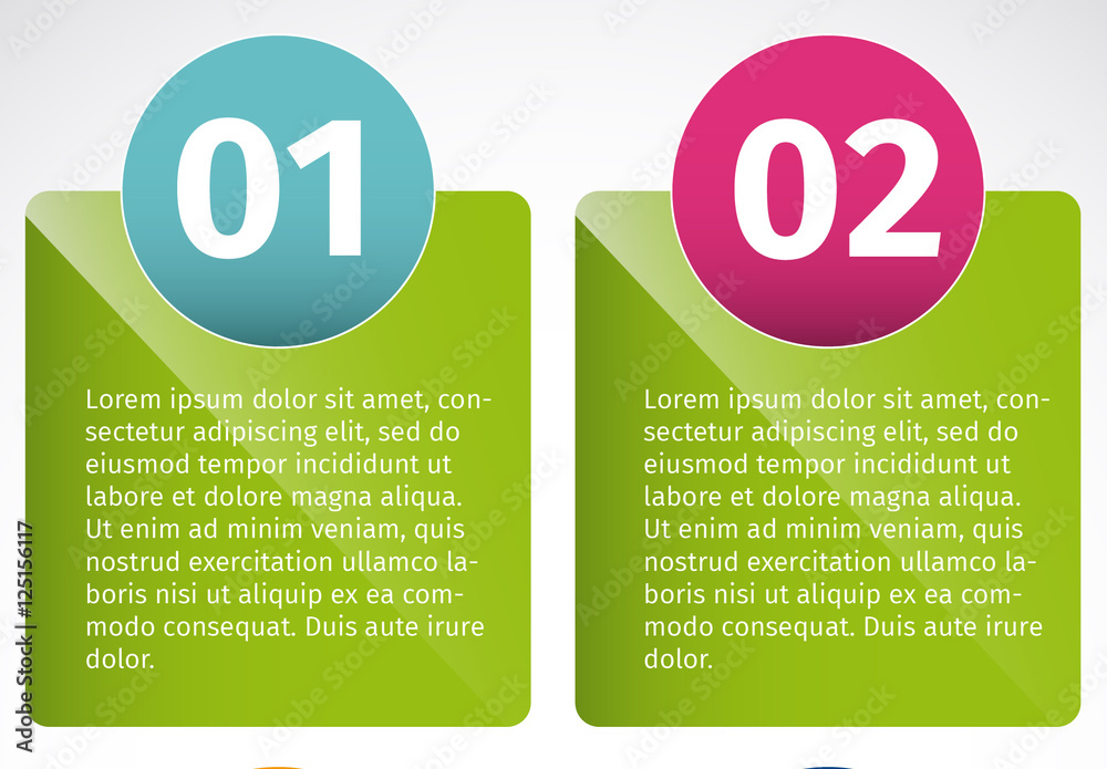 Green Square Element Numbered Tab Multipurpose Infograhpic Stock ...