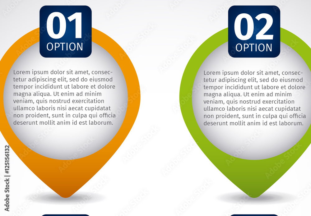Colorful Location Marker Infographic Options Template Stock Template ...