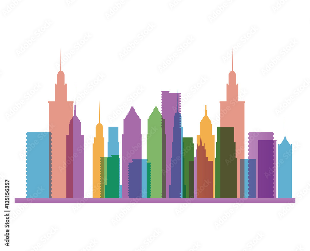 Buildings icon. Big city architecture and urban theme. Colorful design ...